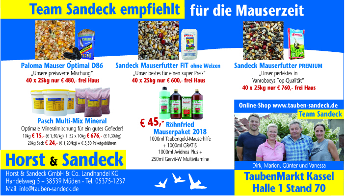 Tauben-Sandeck
